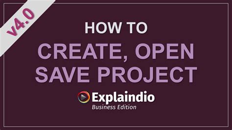 How To Create Save Open Project Youtube