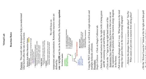 Solved Virtual Lab Reaction Rates O Purpose This Weeks Lab