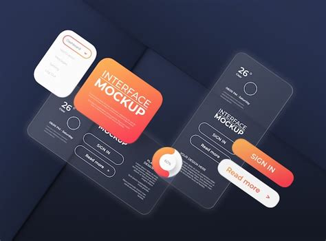 Premium PSD Interface Mockup With Glass Effect