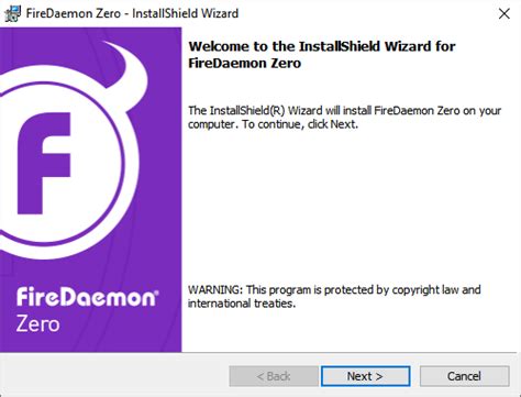 Firedaemon Zero Users Guide Installing Firedaemon Zero