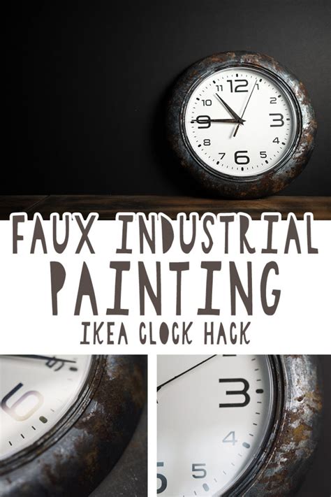 diy faux industrial ikea clock hack shelterness