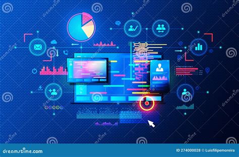 Collaborative Software Infographics Linear Icons Collection Royalty Free Stock Image