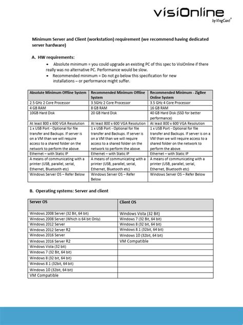 visionline server client and dcom port requirements pdf