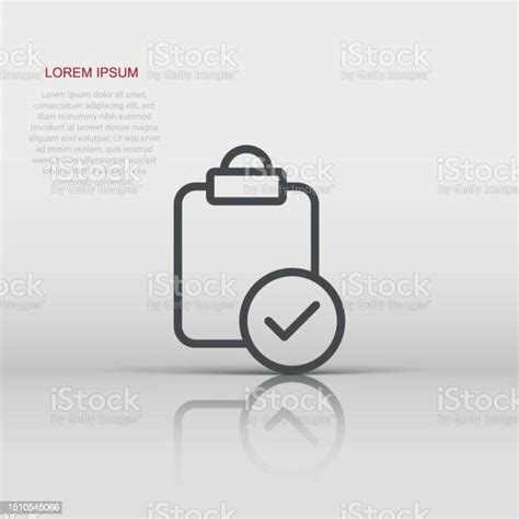 Document Checkbox Icon In Flat Style Test Vector Illustration On White Isolated Background