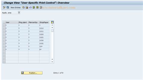 OIDC SAP Tcode PM Notifs User SpecifPrintControl