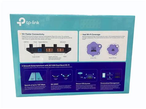 Black 300 Mbps Tp Link Ac1200 Wifi Router Single Band Archer C6u At