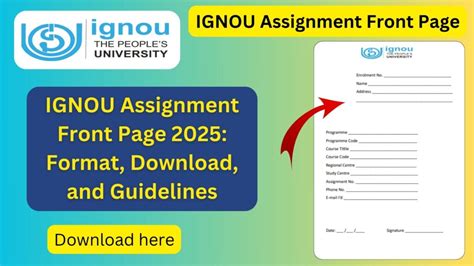 Ignou Assignment Front Page 2025 Format Download And Guidelines
