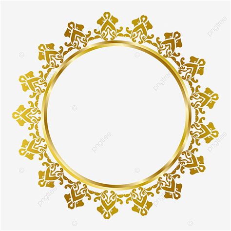 빈티지 골드 원형 패턴으로 투명 럭셔리 황금 원형 프레임 이슬람 생일 일러스트 장식 일러스트 축하 일러스트 틀 일러스트 프레임 일러스트 황금 원 Png 김 바퀴 금 원