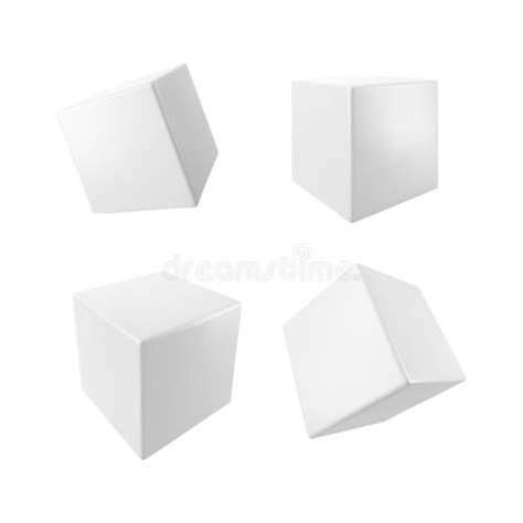 vector 3d white cube set realistic 3d object stock vector