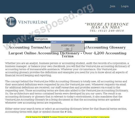 Ventureline Cross Site Scripting Vulnerability OBB Open Bug Bounty
