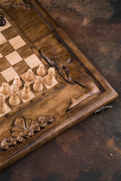 Chess Set With Board Engraved Girl Wood Chess Set Etsy