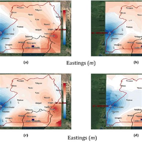 Wind Speed Prediction Map For A Ws95 B Ws80 C Ws50 D Ws20