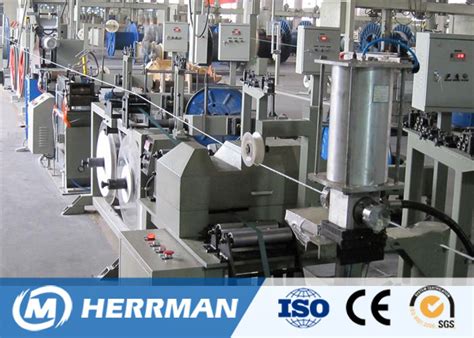 Outdoor Fiber Optic Cable Production Line Cable Jacketing Machine With Metal Armoring