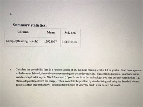 Solved Summary Statistics Column Mean Std Dev Chegg