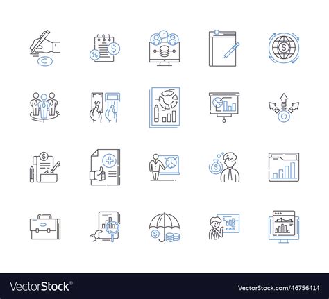 Lean Management Outline Icons Collection Vector Image