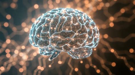 Digital Rendering Of A Human Brain With Glowing Circuits Stock Illustration Illustration Of