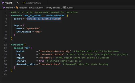 setup a tfstate file in the s3 bucket terraform s3 backend by