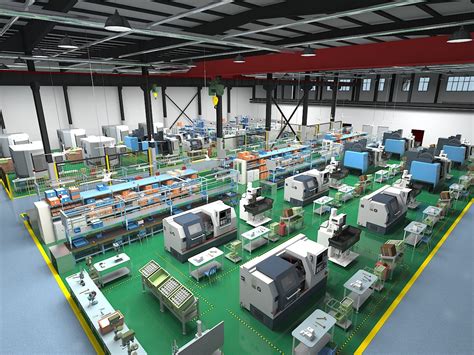 Cnc Factory Interior Scene And Equipment 3d Turbosquid 2081229