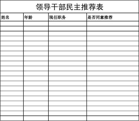 民主推荐表 Word文档在线阅读与下载 免费文档