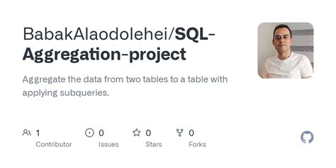 Github Babakalaodoleheisql Aggregation Project Aggregate The Data From Two Tables To A Table