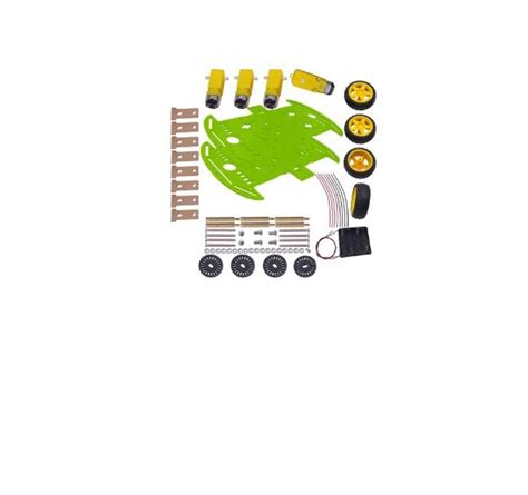 Kit Chassi Com 4 Rodas 4wd Verde Carro Para RobÓtica Arducore Robótica Educacional Arduino