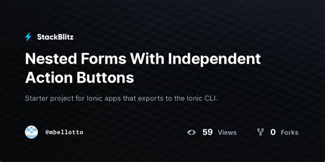Nested Forms With Independent Action Buttons Stackblitz