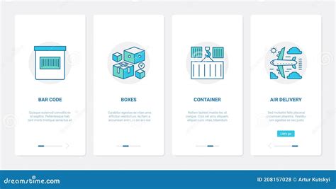 Delivery Post Service Cargo Shipping Ux Ui Onboarding Mobile App Page