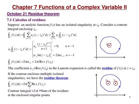 Ppt October 21 Residue Theorem 7 1 Calculus Of Residues Powerpoint Presentation Id 6531475