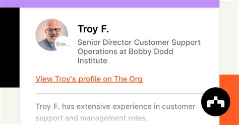 Troy F Senior Director Customer Support Operations At Bobby Dodd