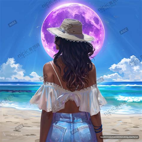 ai创作图海边少女插画 手绘沙滩上的少女插画 夏天看海美女背影插画 女学生海边插画 海边女孩插画 手绘夏日沙滩美女插画 夏日少女插画 手绘美女
