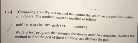 Solved 14 Computing Gcd Write A Method That Returns The Chegg Com