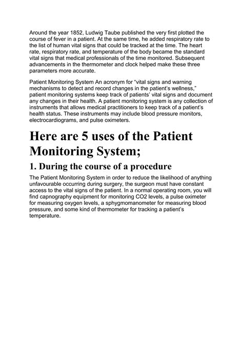 What Is A Patient Monitoring System Pdf