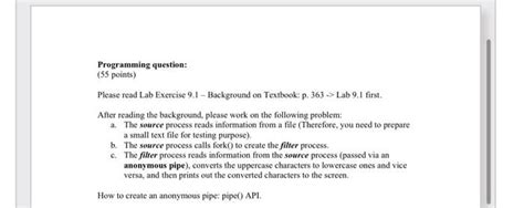Solved Programming Question 55 Points Please Read Lab