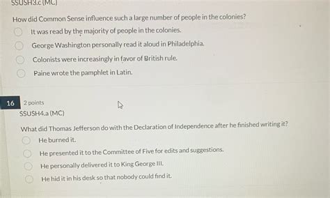 Solved Can You Help Me Find The Answer Pls Ssush3c Mc How Did