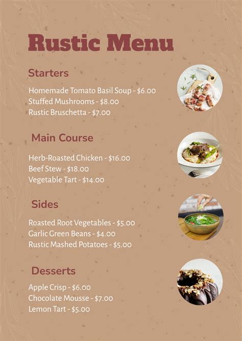 Free Background Menu Templates Editable And Printable