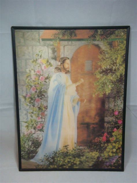 3d Hologramlenticular Picture Of Jesus Knocking On Door 12 X 16 Vtg