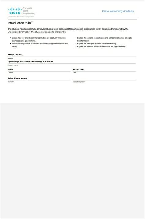 Ayush Jaiswal On Linkedin Iot Cisconetworkingacademy