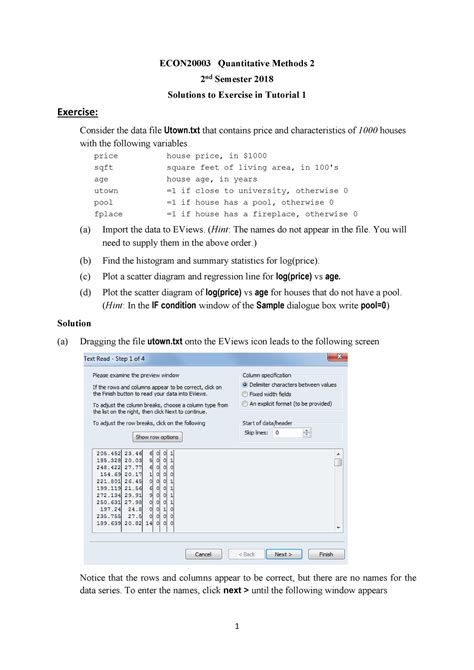 tutorial 1 solution econ20003 quantitative methods 2 2nd semester