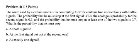 Solved Problem 4 18 Points The Route Used By A Certain