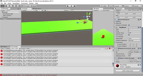 Help Unassignedreferenceexception The Variable Player Of Playerfollow