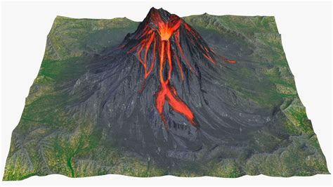 Active Volcano 3d Model 69 3ds Blend C4d Fbx Max Ma Lxo Obj