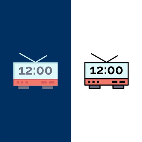 Clock Electric Time Machine Icons Flat And Line Filled Icon Set Vector Blue Background 14602798