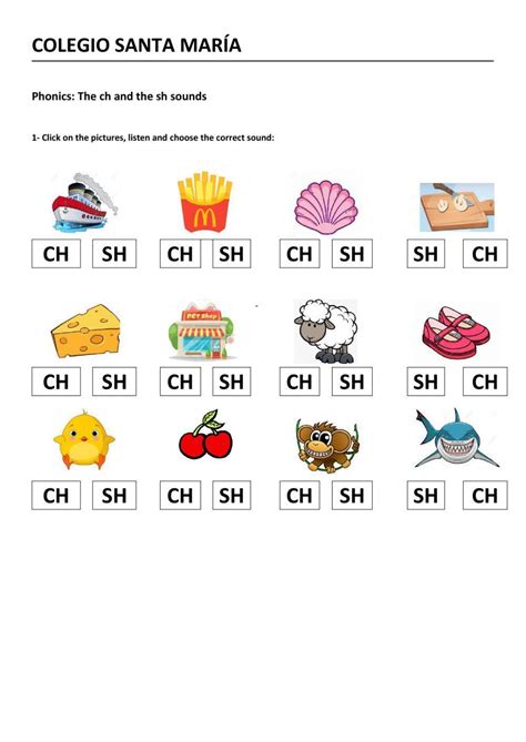 Phonics Ch Sh Worksheet Live Worksheets Worksheets Library