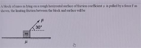 Answered A Block Of Mass M Lying On A Rough Horizontal Surface Of