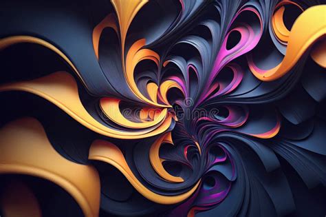 Abstract Geometric Shape Background With Curve Lines Design Generative Ai Stock Illustration