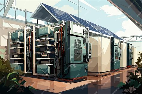 Premium Vector Set Of Cartoon Control Room With Server Racks Table