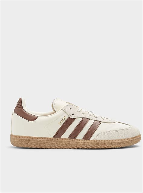 Cream And Brown Samba Og Sneakers Men Adidas Originals Sneakers