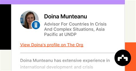 Doina Munteanu Advisor For Countries In Crisis And Complex Situations