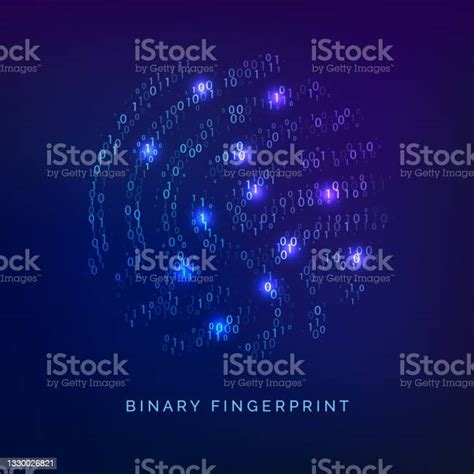 Binary Code Fingerprint Biometric Id Digital Key For Software Identification Fingerprint Scanner