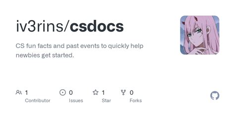 GitHub Iv3rins Csdocs CS Fun Facts And Past Events To Quickly Help Newbies Get Started
